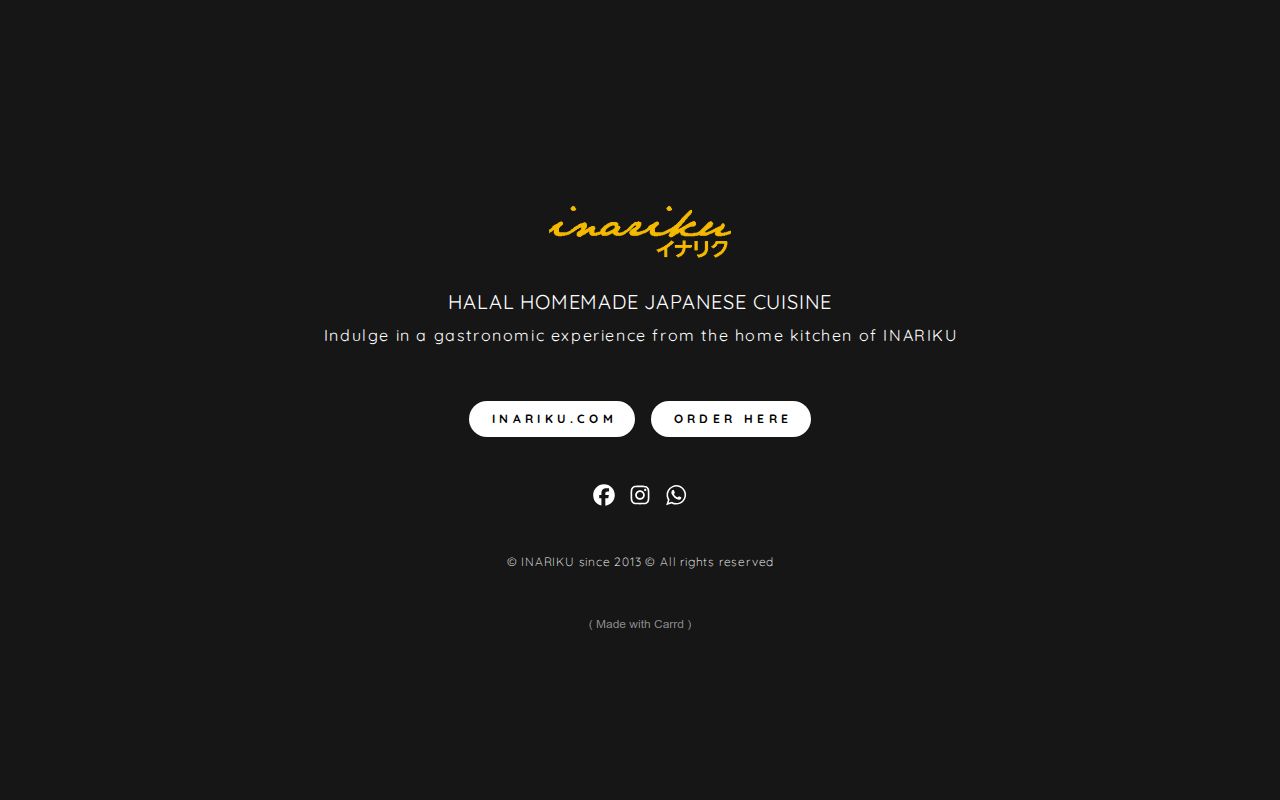 INARIKU Halal Homemade Japanese Cuisine